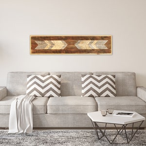 Reclaimed Wood Wall Art With Chevron Pattern Arrows Barn Wood Large - Etsy