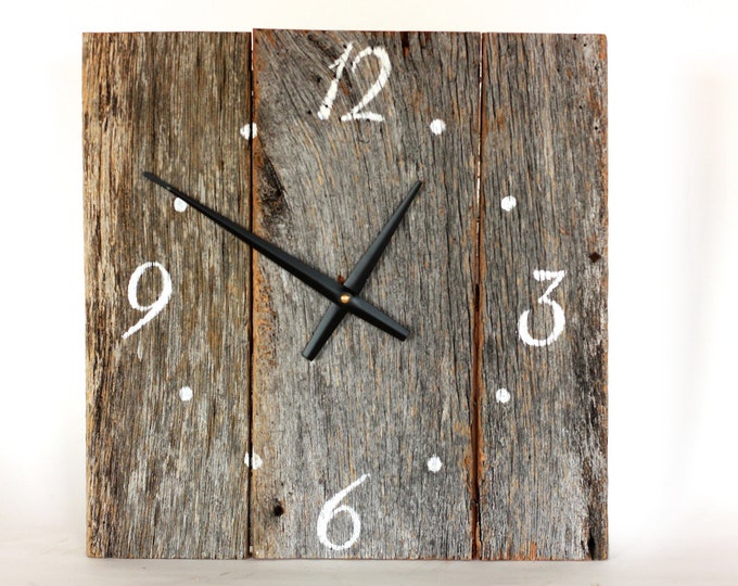 Barnwood Clock Country Clock Weathered Wood Clock - Etsy