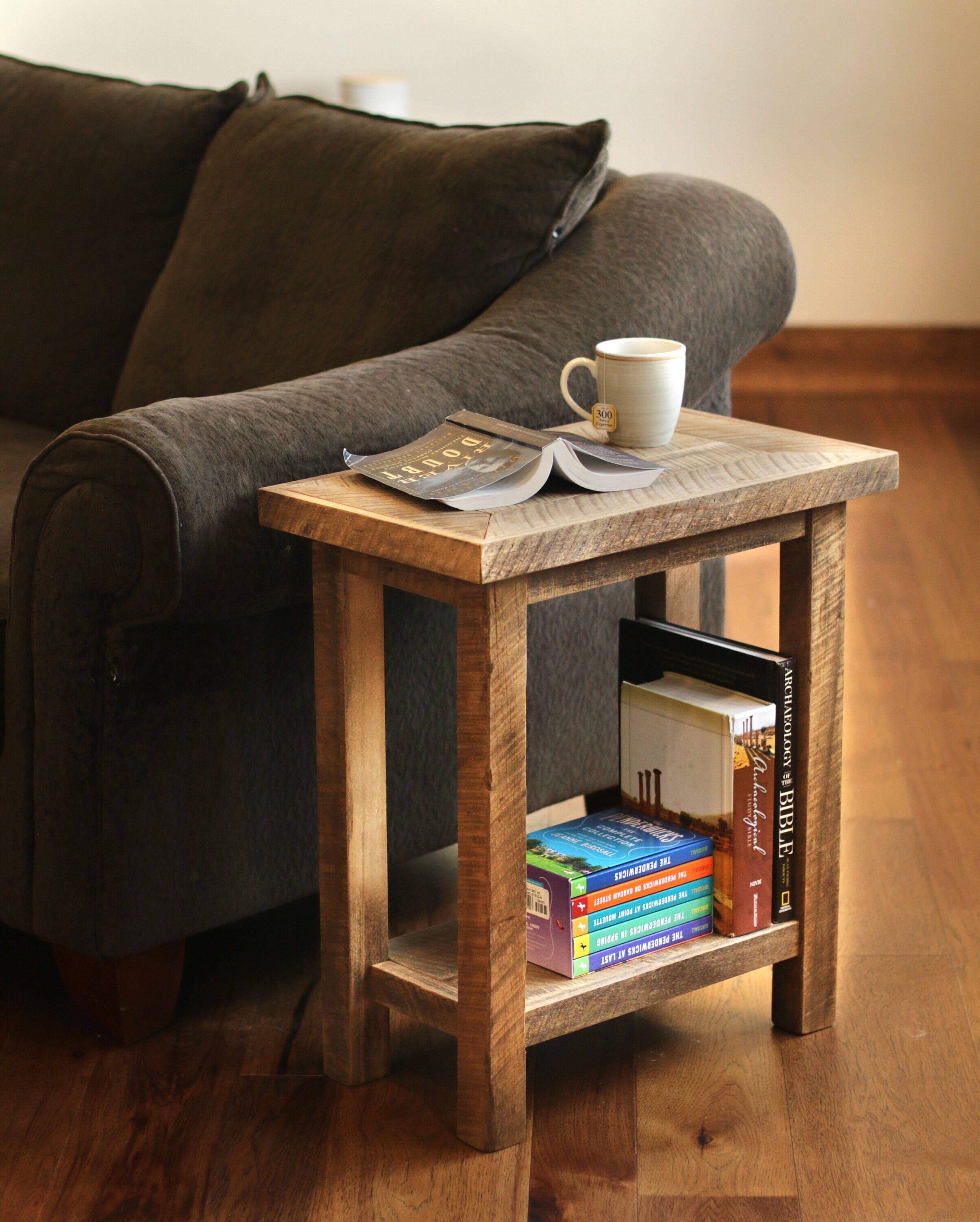 Weathered Wood Side Table Bedside Table Farmhouse Accent Table End Table Barn Wood Etsy