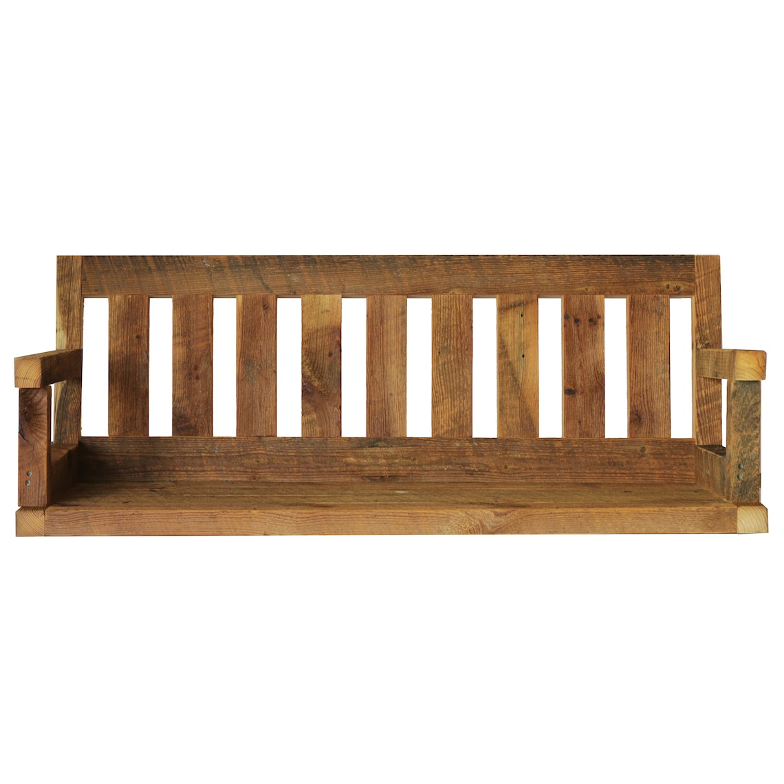 Porch Swing With Mission Style Back - Slats - Reclaimed Wood - Outdoor ...