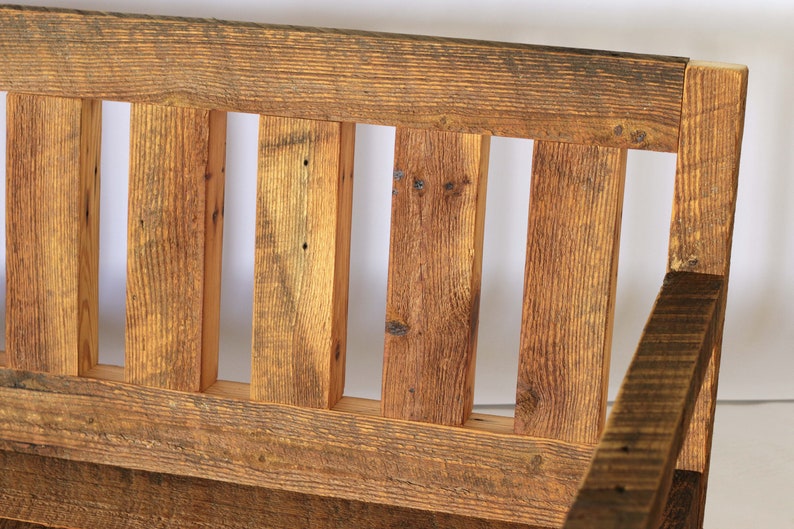 Porch Swing With Mission Style Back - Slats - Reclaimed Wood - Outdoor ...