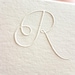 Embossed Script Initial Stationery White Flat Notecards & - Etsy