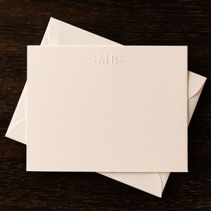 Embossed Initial Stationery | Personalized Notecards - Etsy