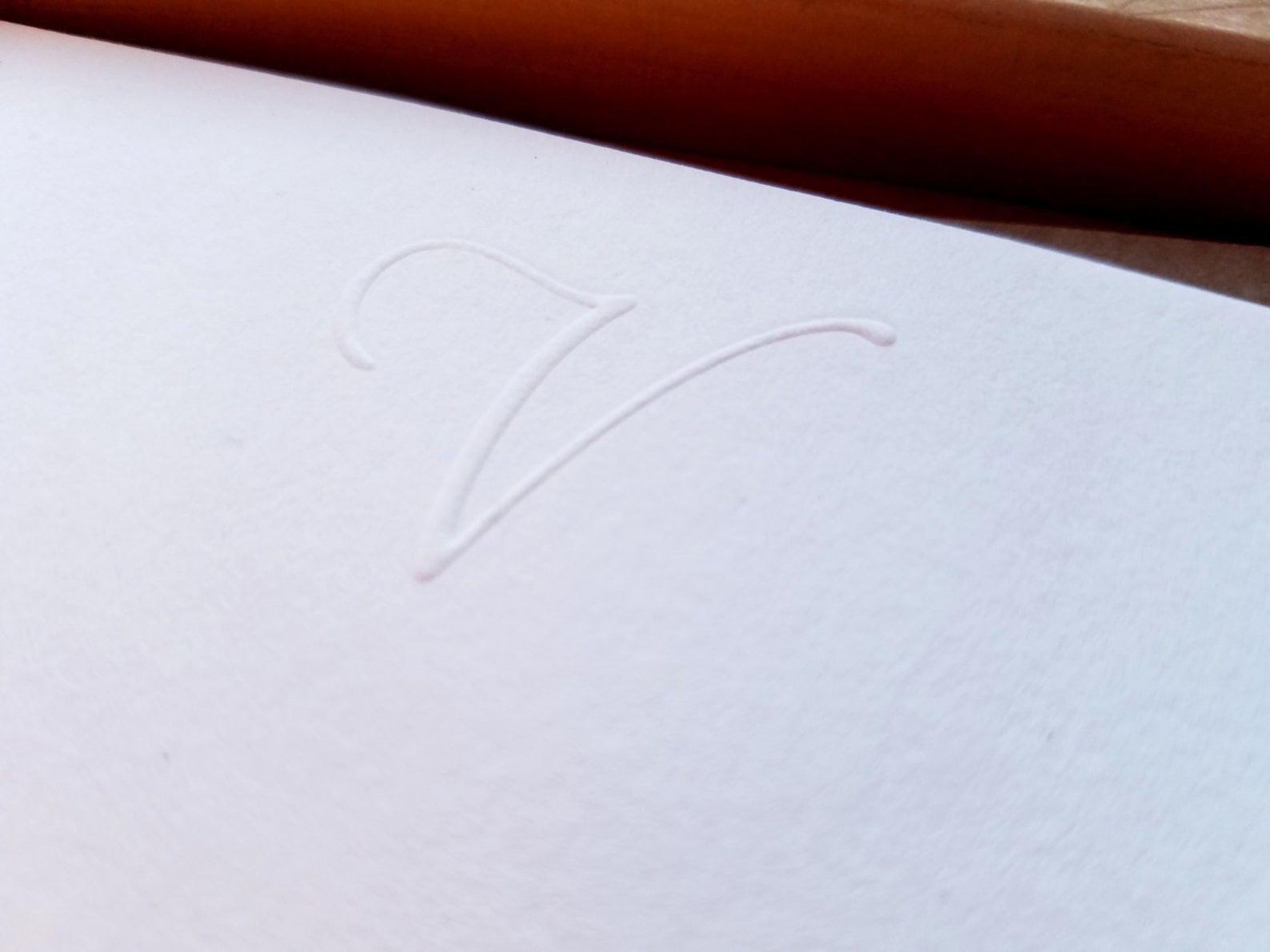 Embossed Script Initial Stationery White Flat Notecards & - Etsy