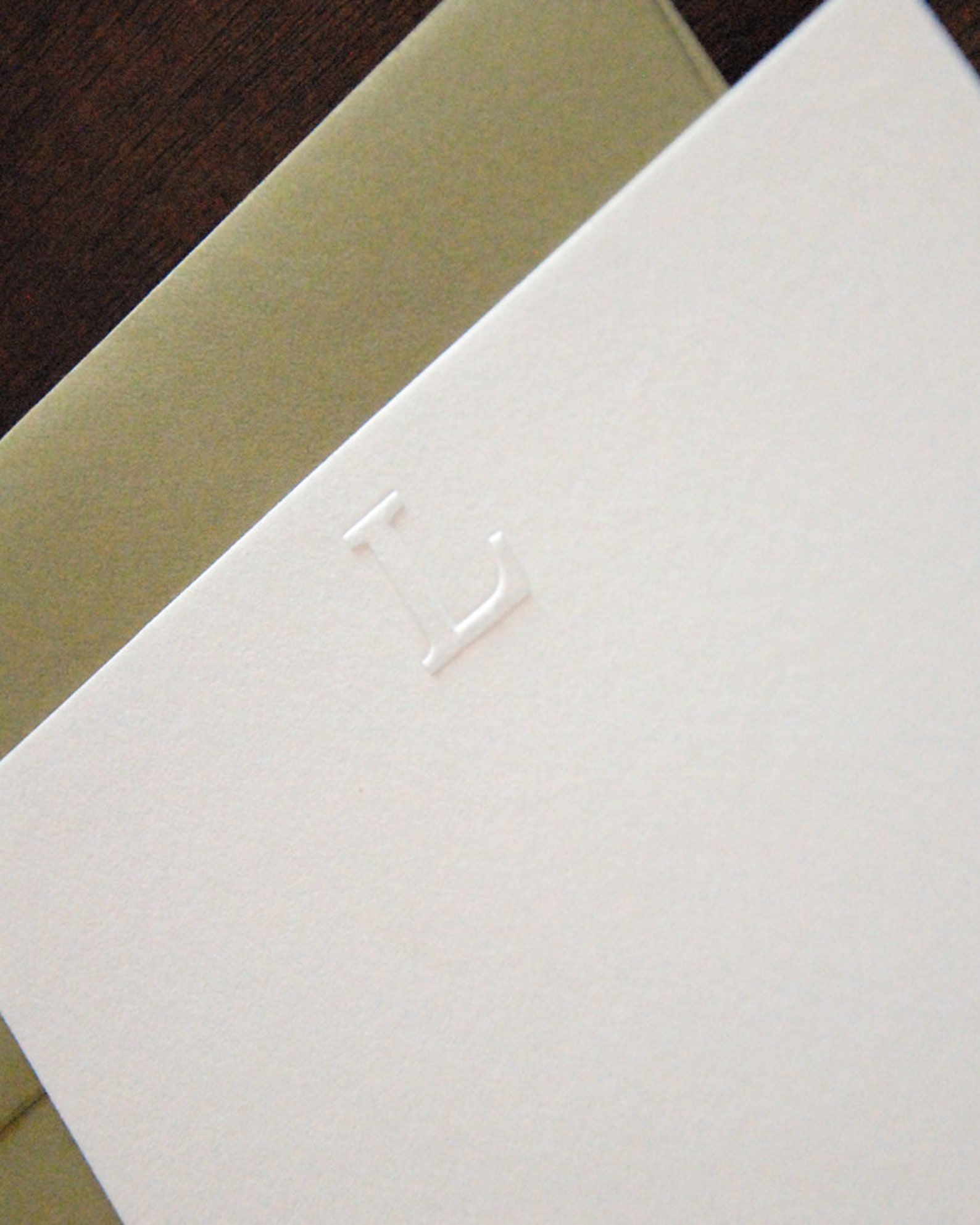 Embossed Block Initial Stationery Flat White Notecards - Etsy