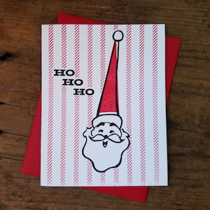 Ho Ho Ho Santa Letterpress Card - Etsy