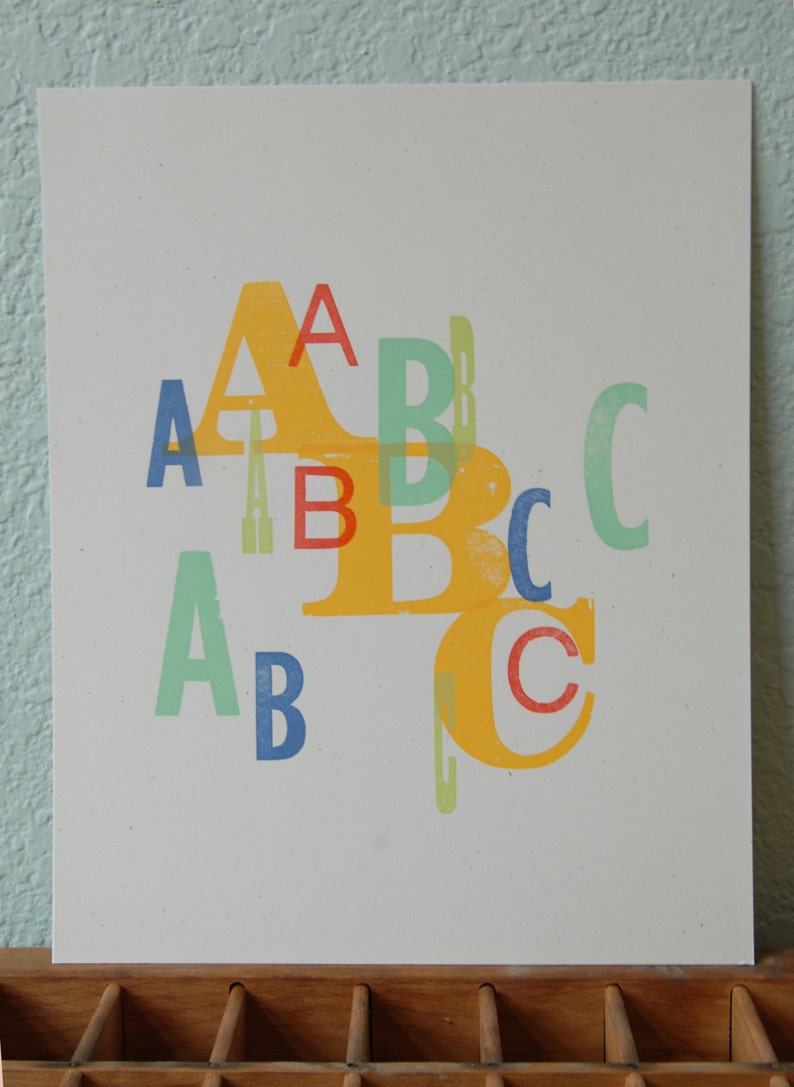 ABC Letterpress Print - Etsy