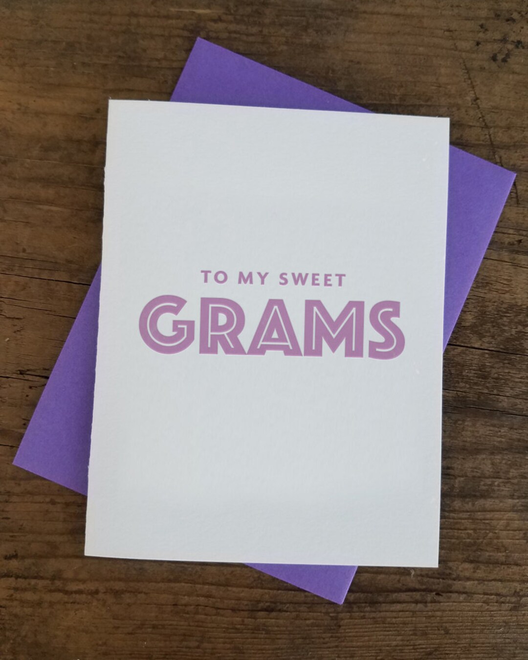 To My Sweet Grams Letterpress Card - Etsy