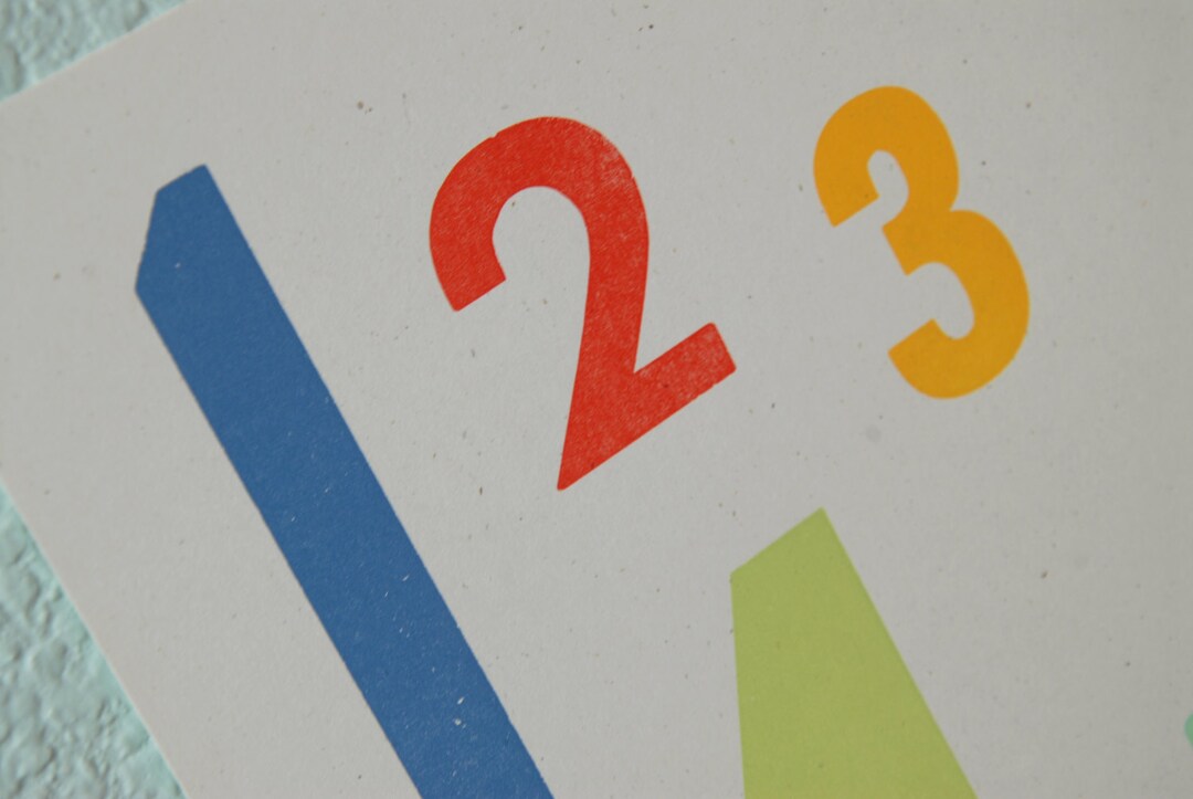 12345 Letterpress Print - Etsy