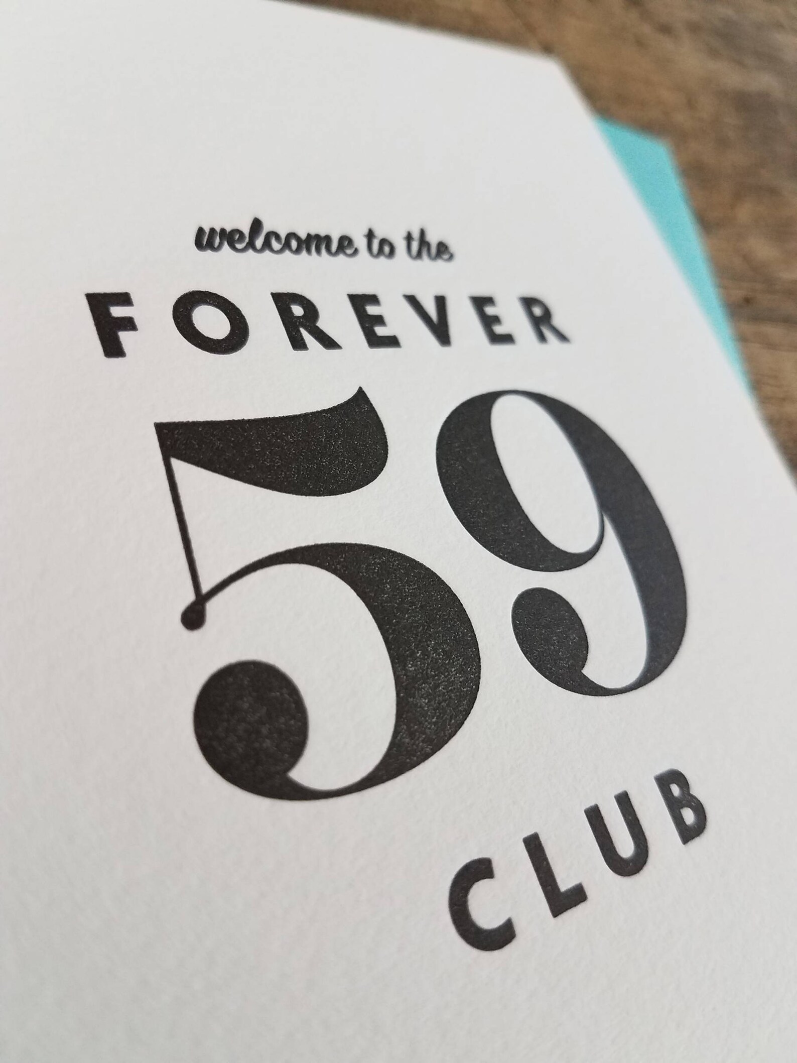 Welcome to the Forever 59 Club Letterpress Card - Etsy