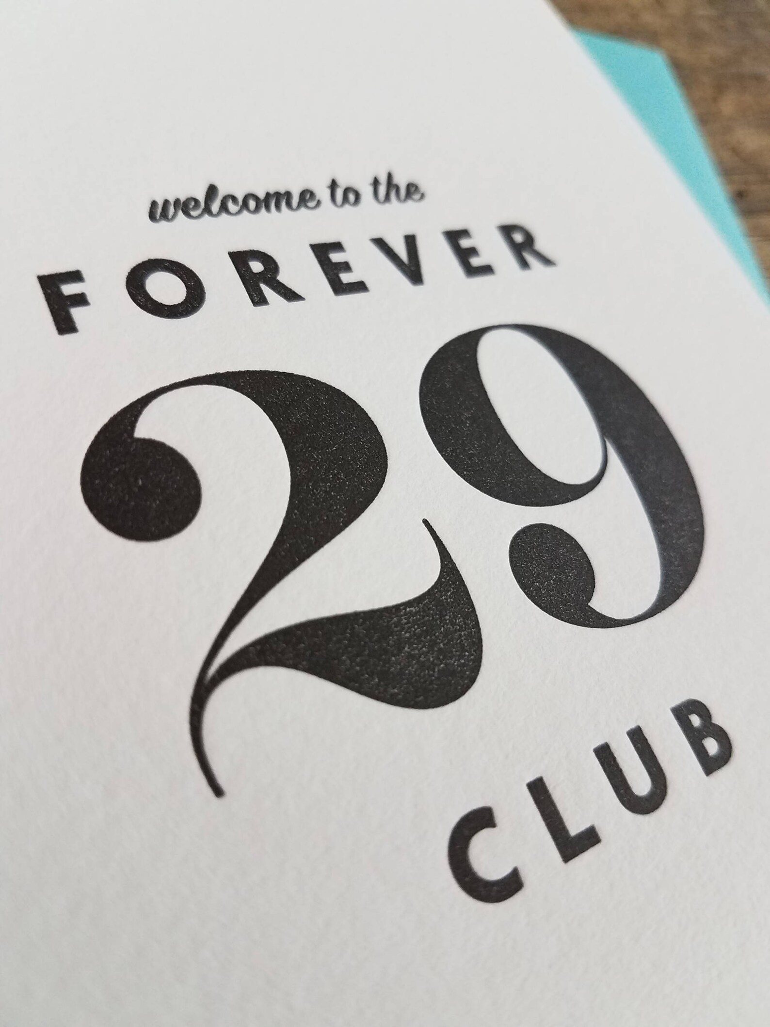 Welcome to the Forever 29 Club Letterpress Card - Etsy