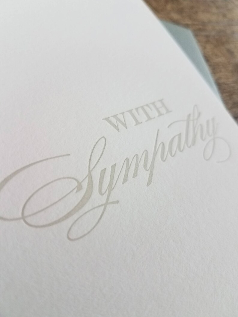 With Sympathy Letterpress Card - Etsy