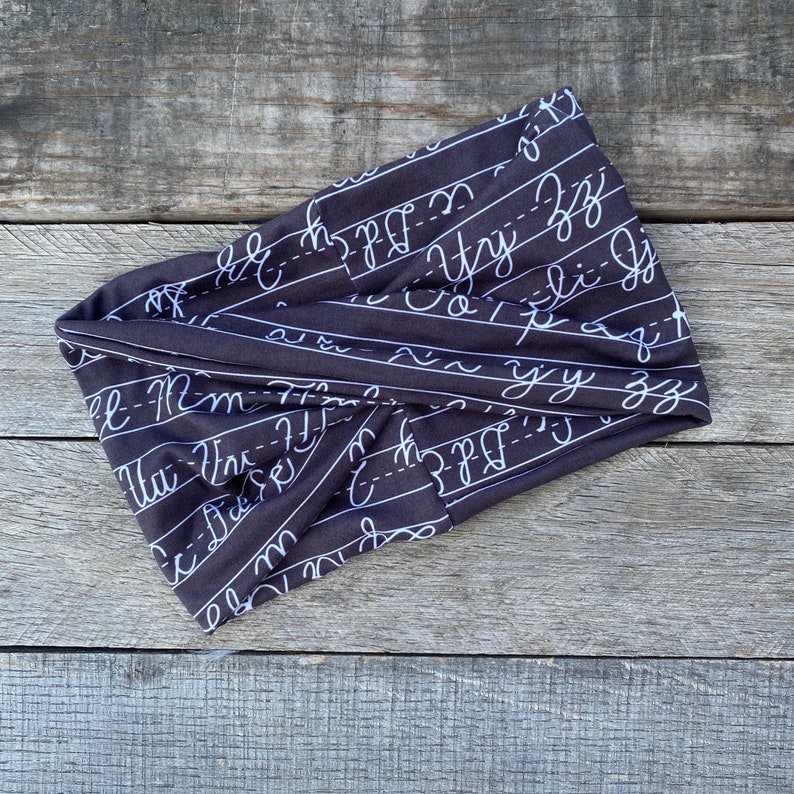 Cursive on Blackboard Back to School Stretchy Yoga Headwrap - Etsy