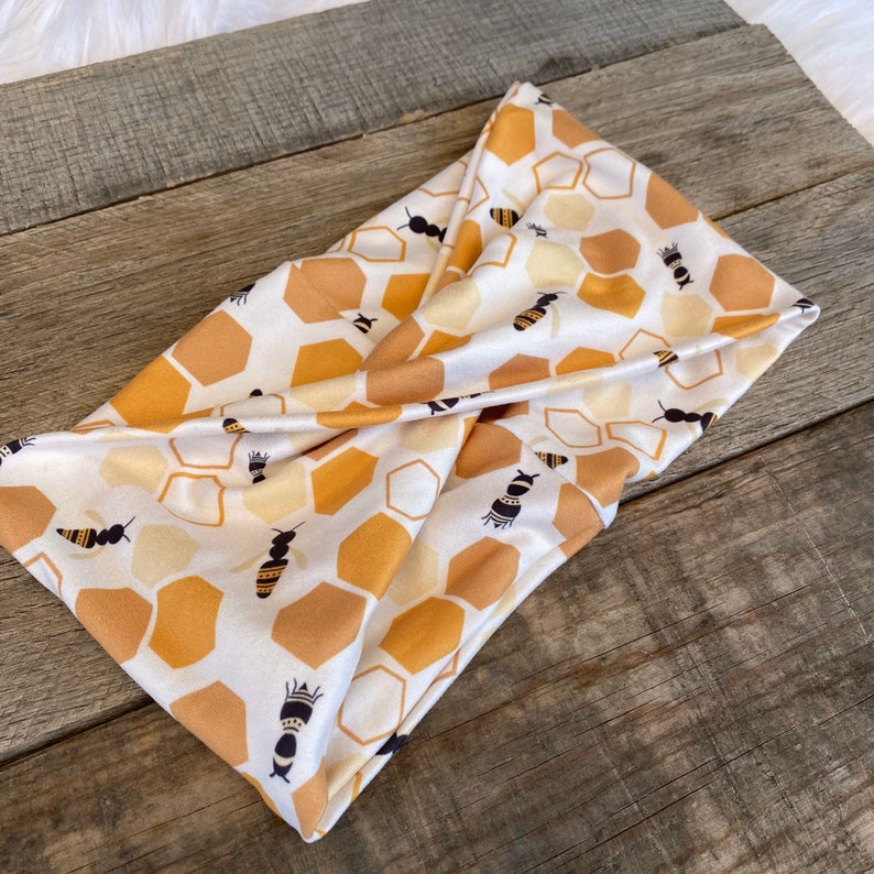 Bee Headband Honeycomb Stretchy Yoga Headwrap Headband Adult - Etsy