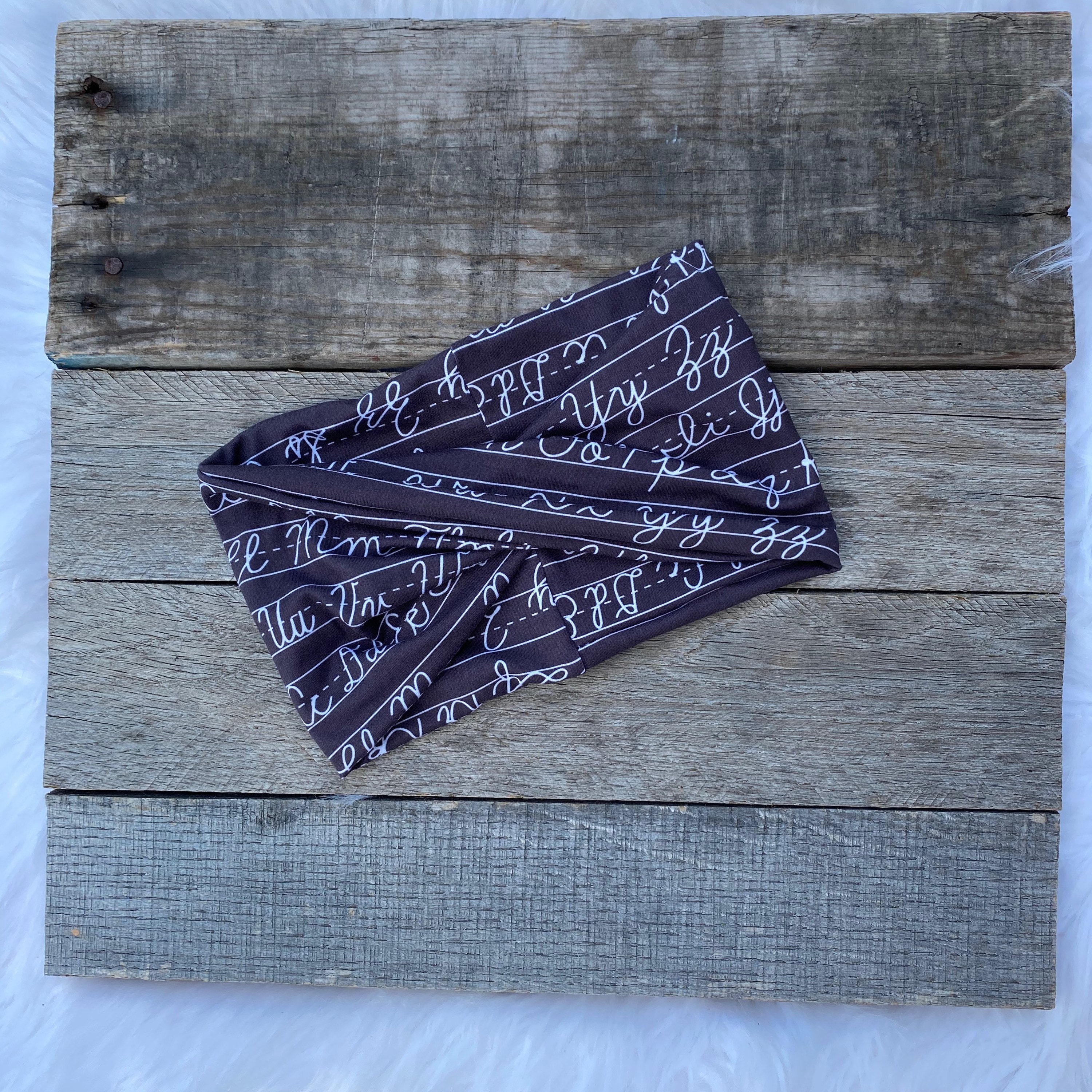 Cursive on Blackboard Back to School Stretchy Yoga Headwrap Headband ...