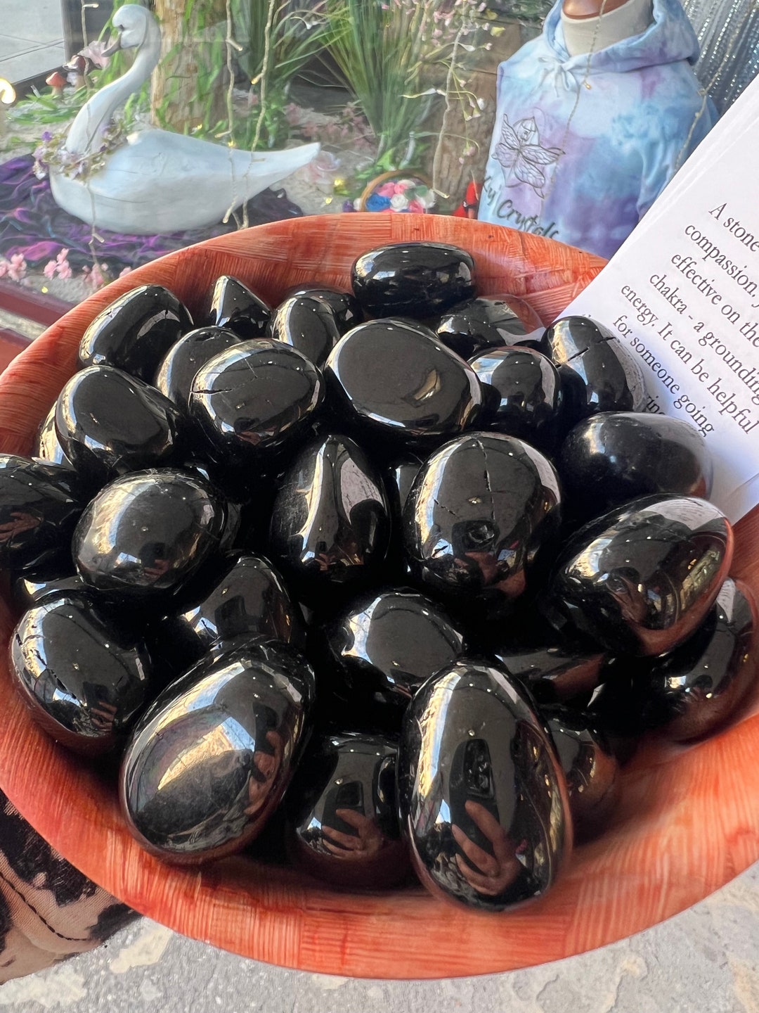 Jet Tumble Stone - Etsy