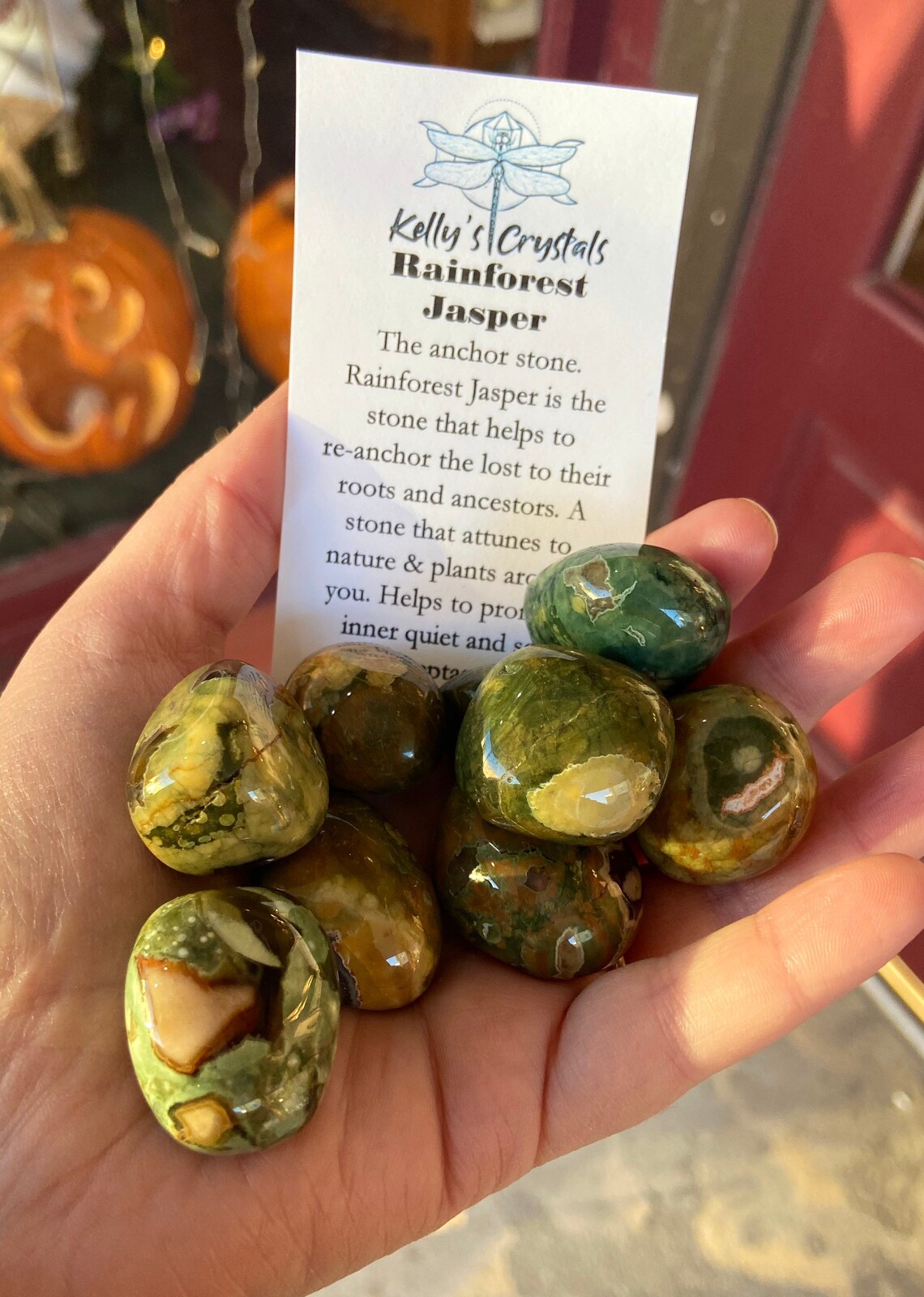 Rainforest Jasper Tumble Stone - Etsy