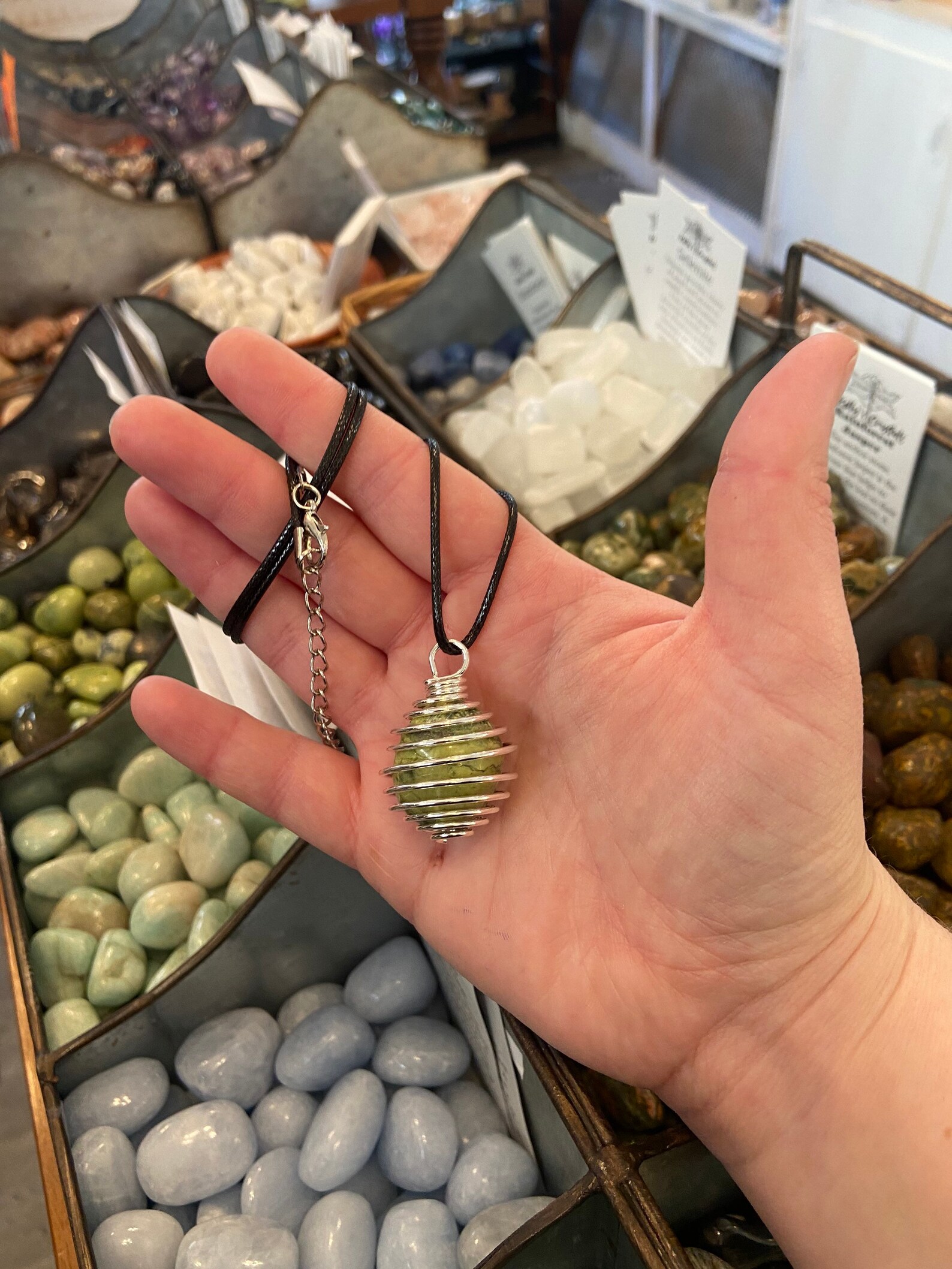 Gemstone Cage Necklace & Cord - Etsy