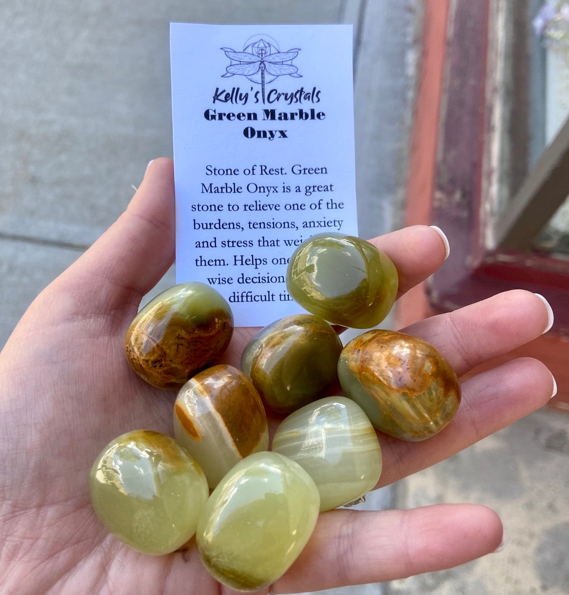 Green Marble Onyx Tumble Stone - Etsy