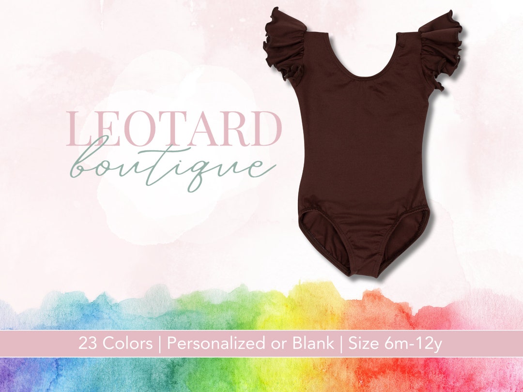 Brown Girls Ballet Leotard Short Flutter Sleeve Skintone Collection ...