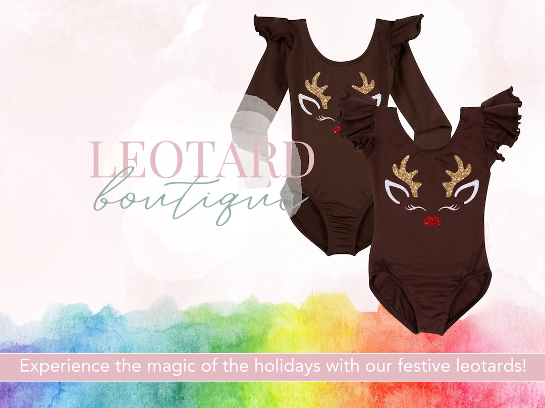 Brown Reindeer Girls Costume | Christmas Leotard | Holiday Outfit - Etsy