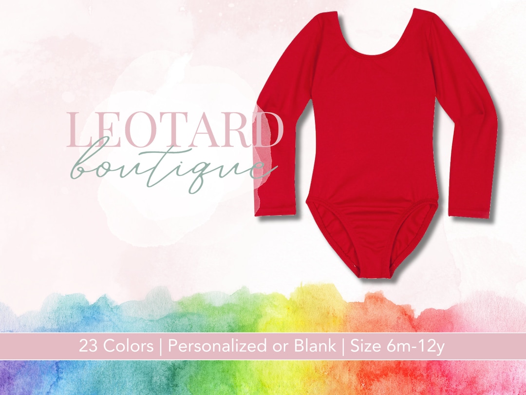 Red Long Sleeve Leotard: Girls Dance Gymnastics Outfit - Etsy