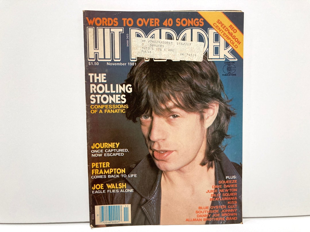 The Rolling Stones Mick Jagger Hit Parader Magazine November 1981 ...
