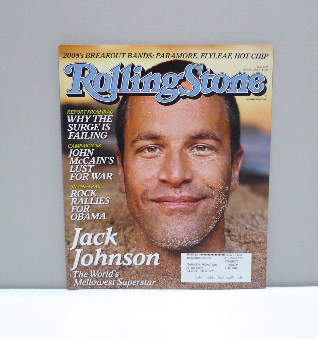 Jack Johnson - Rolling Stone Magazine #1047 - March 6 / Paramore ...