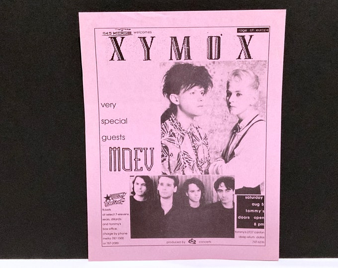 Xymox and MOEV Original Flyer / Mini Poster Vintage 1989 Tommy's Deep ...