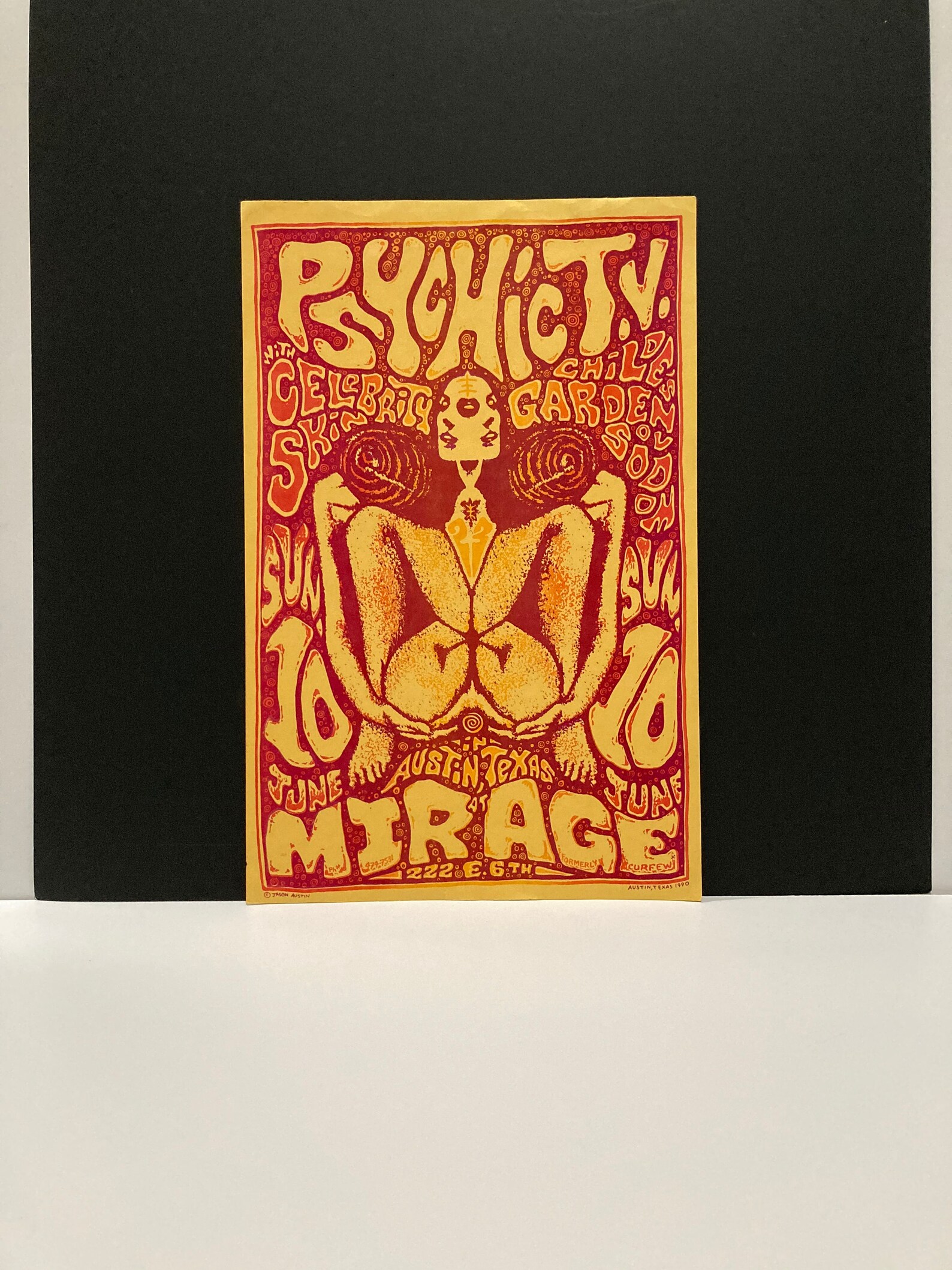 Psychic TV Poster Vintage June 10 1990 Jason Austin Texas - Etsy