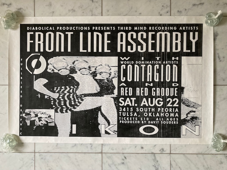 Front Line Assembly Poster - August 22, 1992 Concert / Industrial Band ...