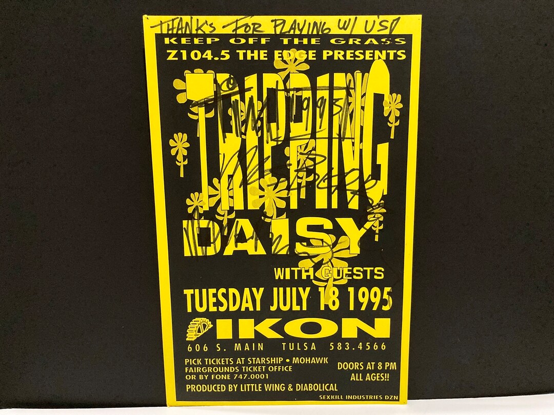 Tripping Daisy Autographed Poster - Elastic Firecracker Concert Tour ...