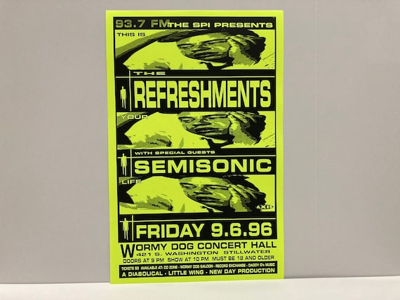 The Refreshments Poster Vintage September 6 1996 Concert | Etsy