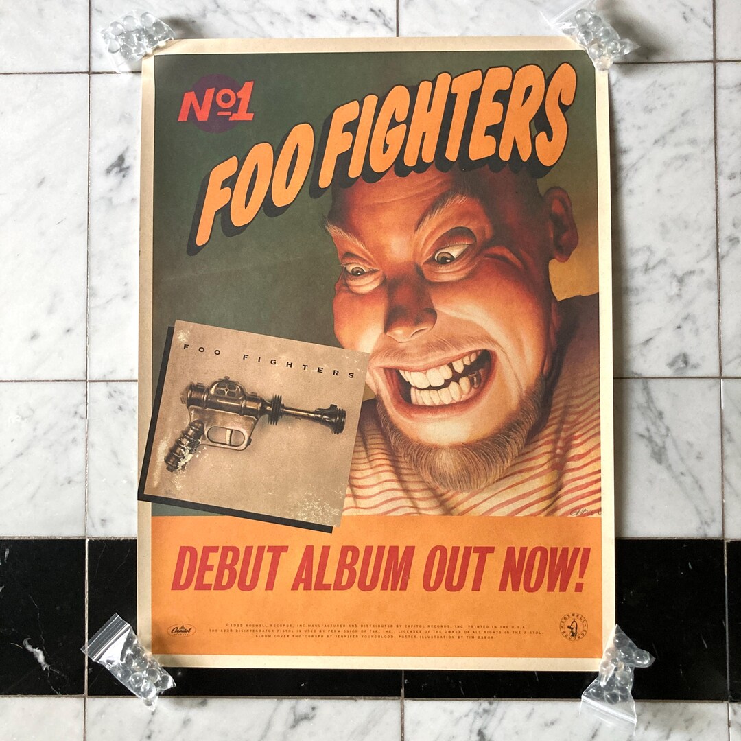 Vintage Foo Fighters Poster 1995 - No. 1 Debut Record Release -nirvana ...