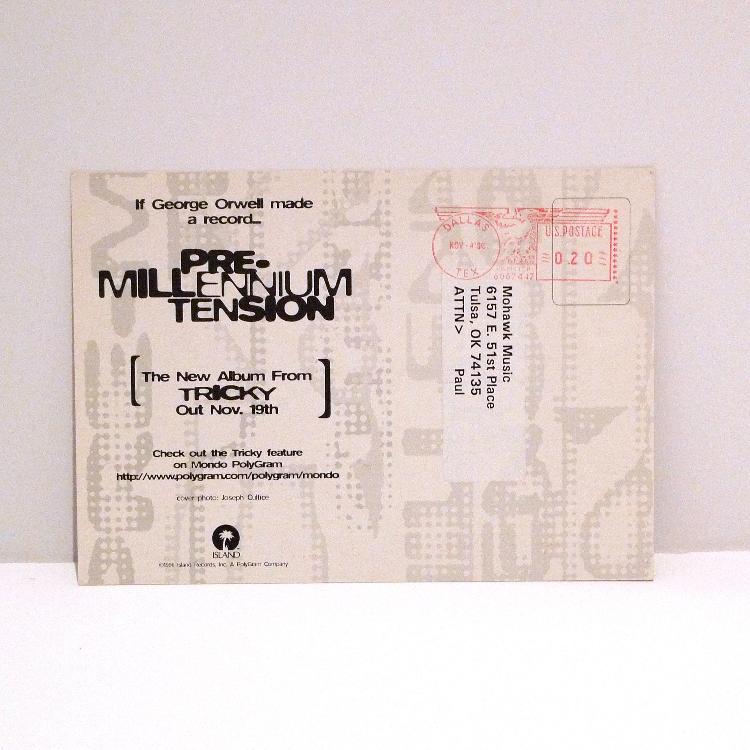 Postcards Tricky Wicked Postcard 1996 Vintage UK Dj Band Card ...