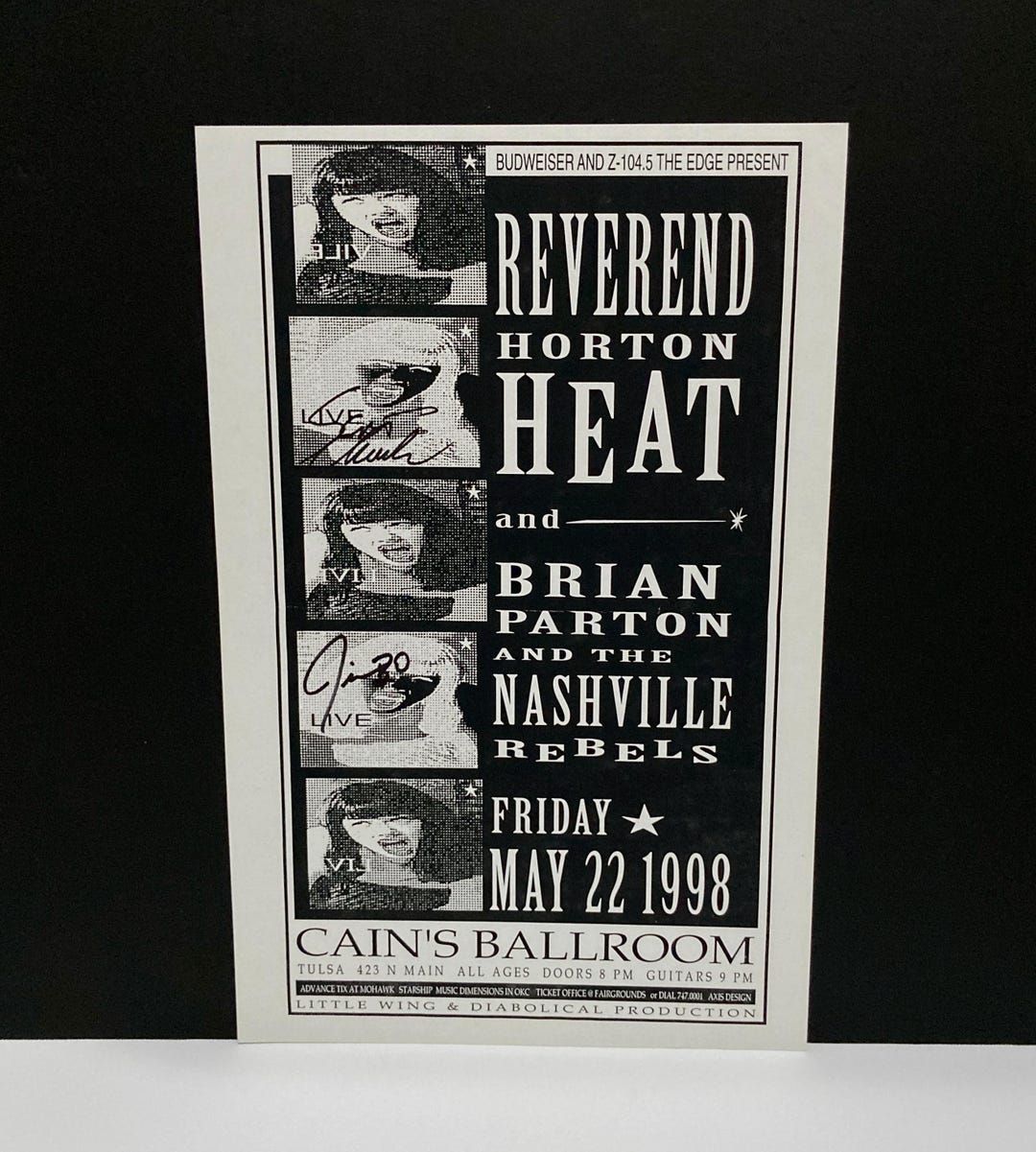 Reverend Horton Heat Poster With 2 Autographs - May 22 1998 Concert ...