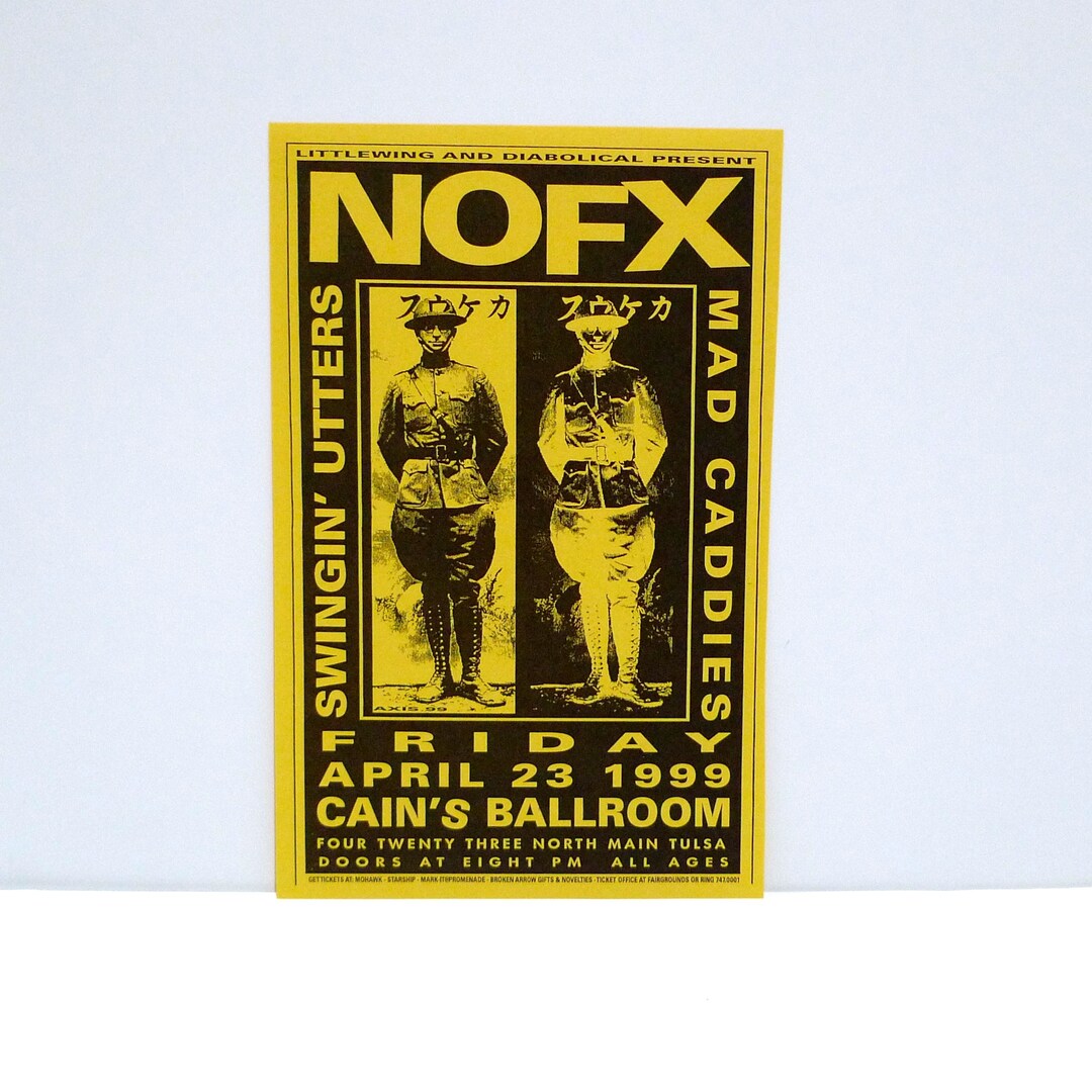 NOFX Flyer / Small Mini Poster April 23, 1999 Concert Vintage ...