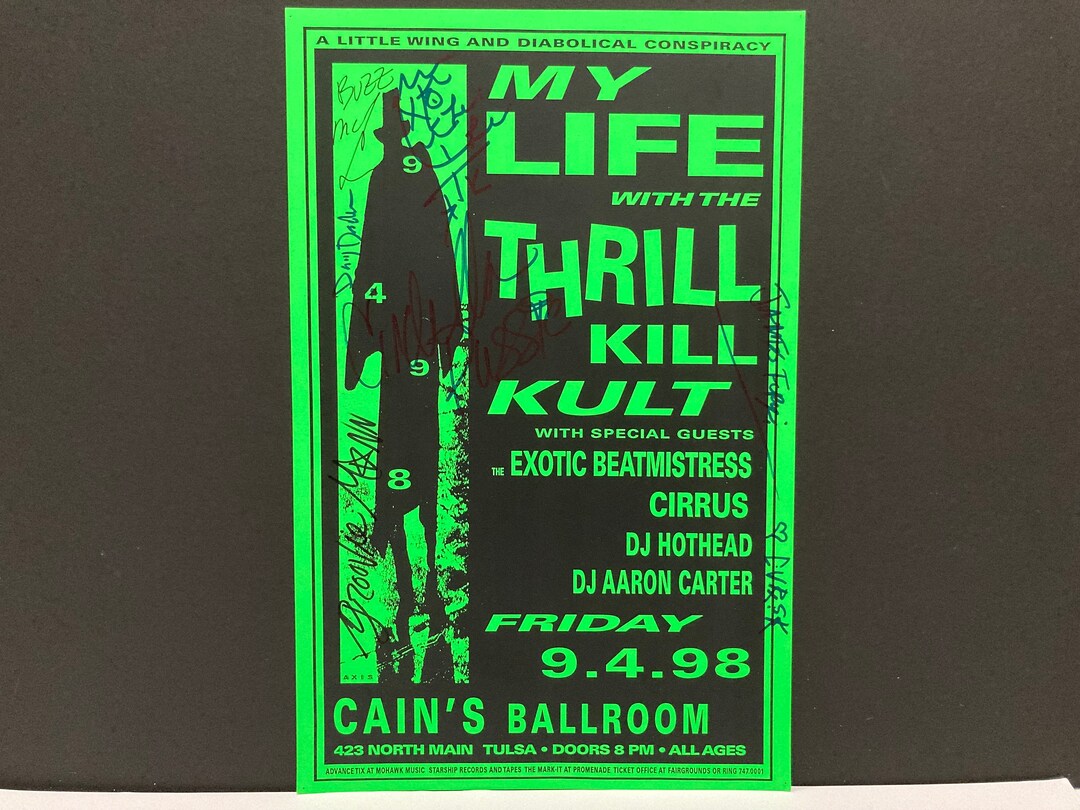 My Life With The Thrill Kill Kult Autographed Poster September 4 1998 ...
