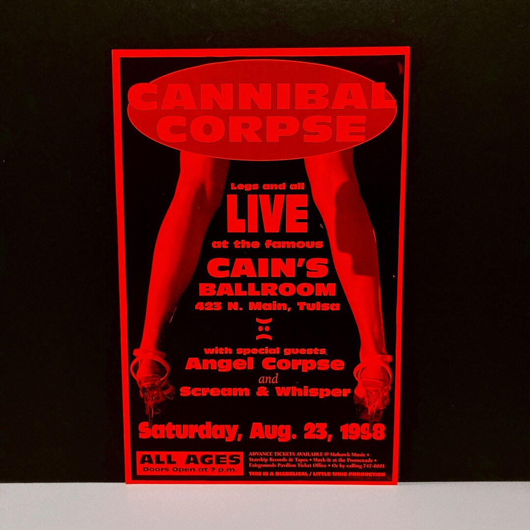 Cannibal Corpse Poster Vintage 1998 Concert / Scream & Whisper / Thrash ...