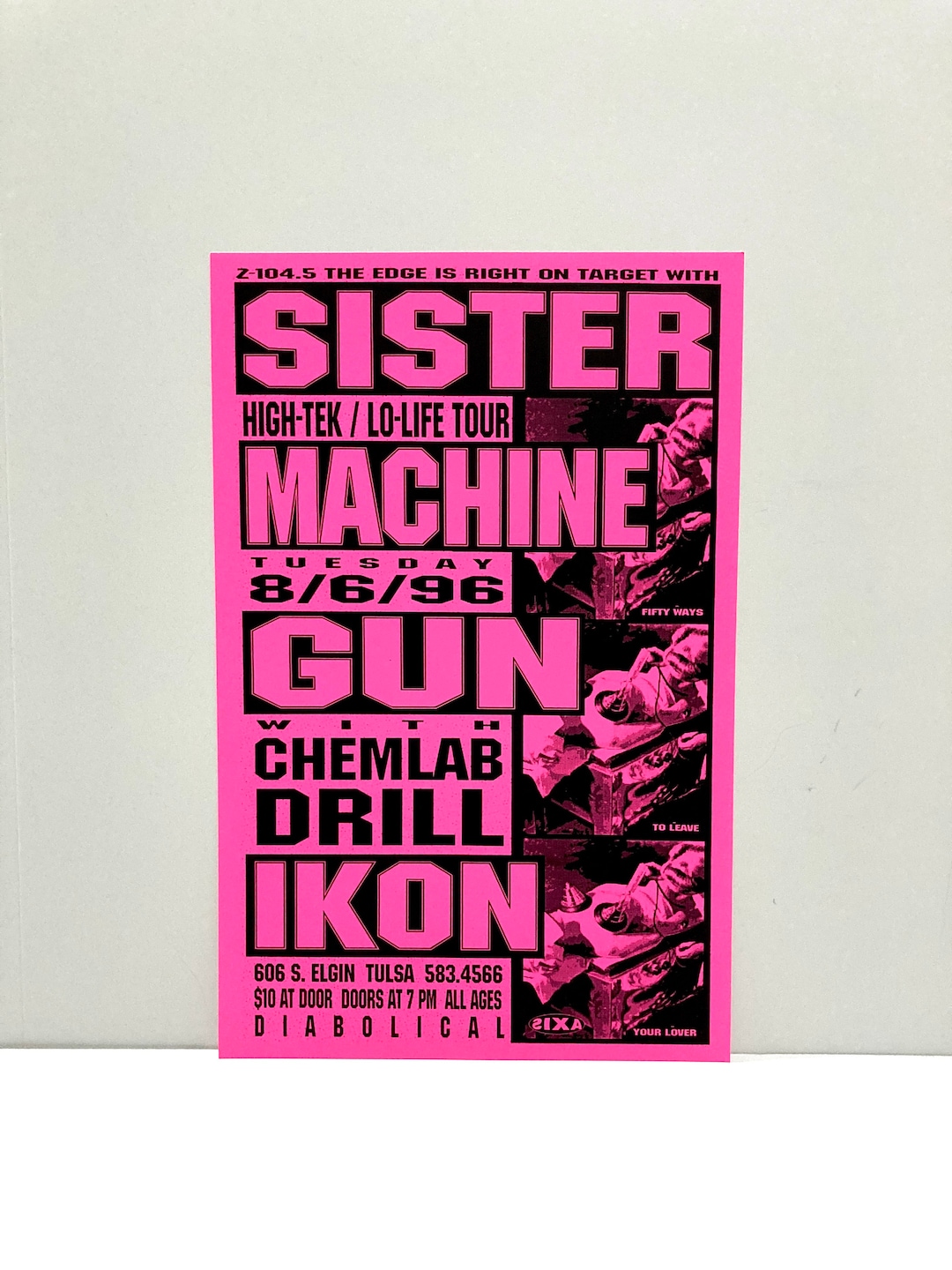Sister Machine Gun Poster August 6 1996 Concert With Chemlab & Drill ...