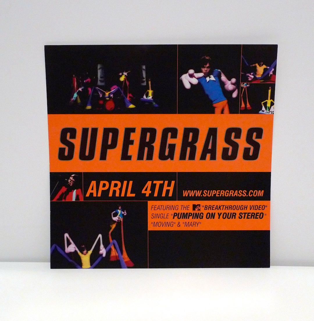 Supergrass Poster - Pumping on Your Stereo - 12x12 in Original Square ...