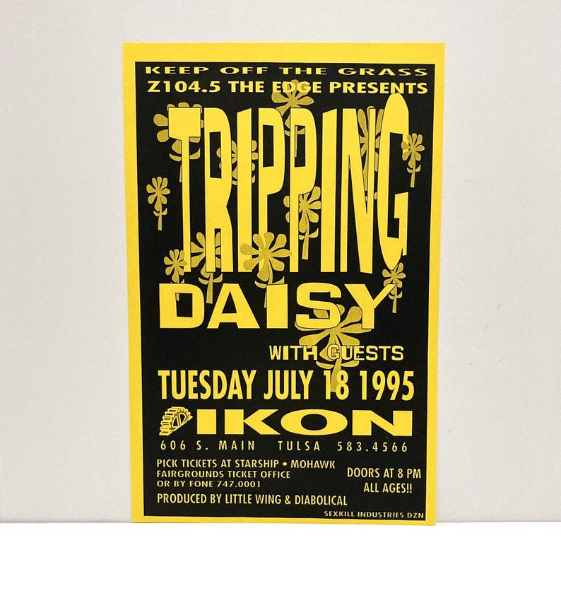 Tripping Daisy Poster - Elastic Firecracker Tour July 18, 1995 Vintage ...