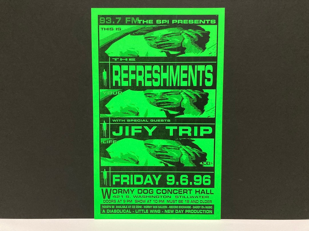 The Refreshments Poster Vintage 1996 Live Concert Fizzy Fuzzy Big ...