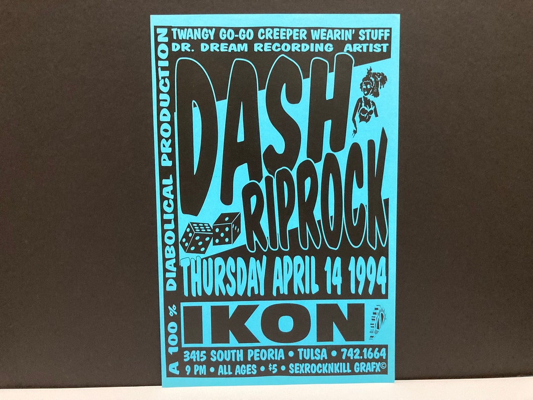 Dash Rip Rock Poster april 14, 1994 Concert / New Orleans Indie Band ...