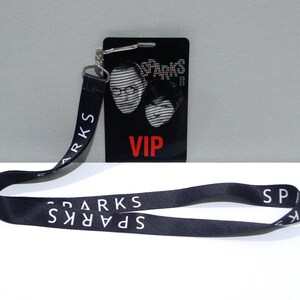 Sparks VIP Pass Lanyard - Original - Ron and Russel Mael Band Fan Club ...