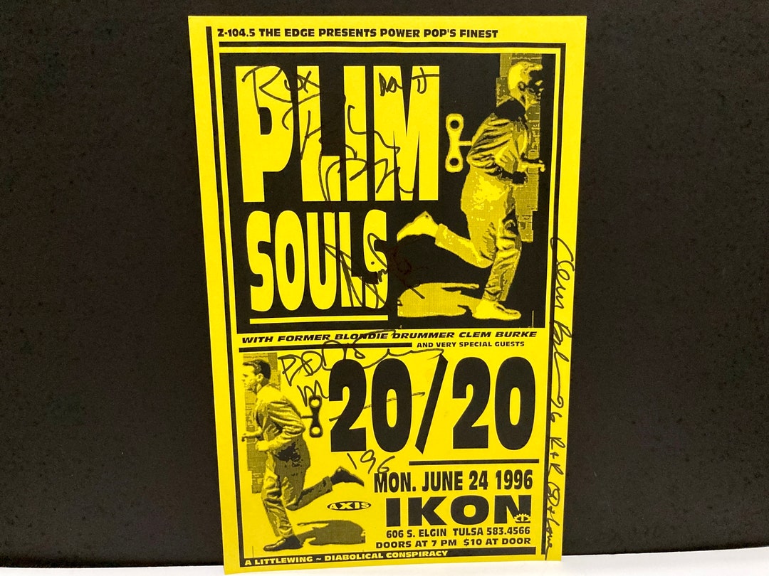 Plimsouls Autographed Poster - June 24, 1996 Concert / Peter Case Band ...