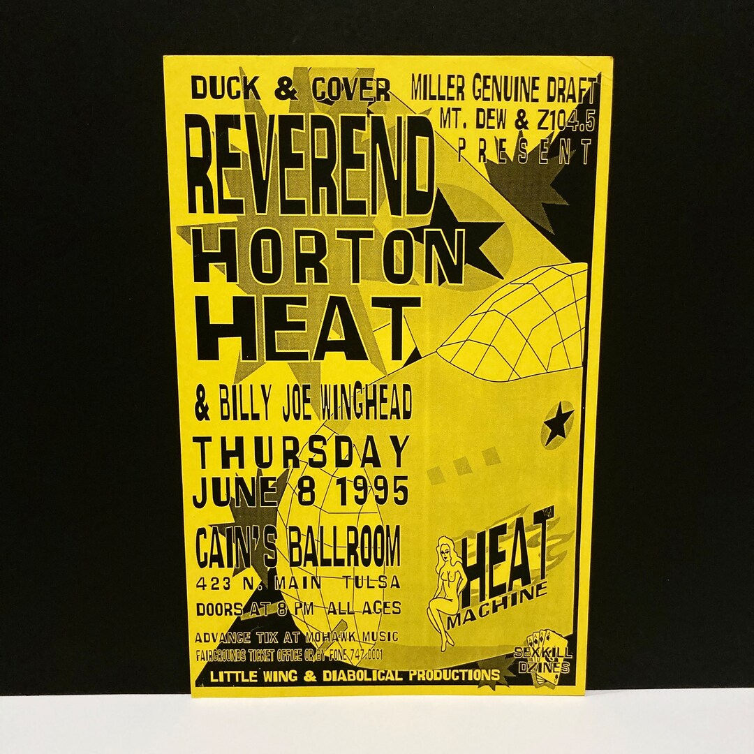 Reverend Horton Heat Poster Vintage June 8, 1995 Concert Tour / Billy ...