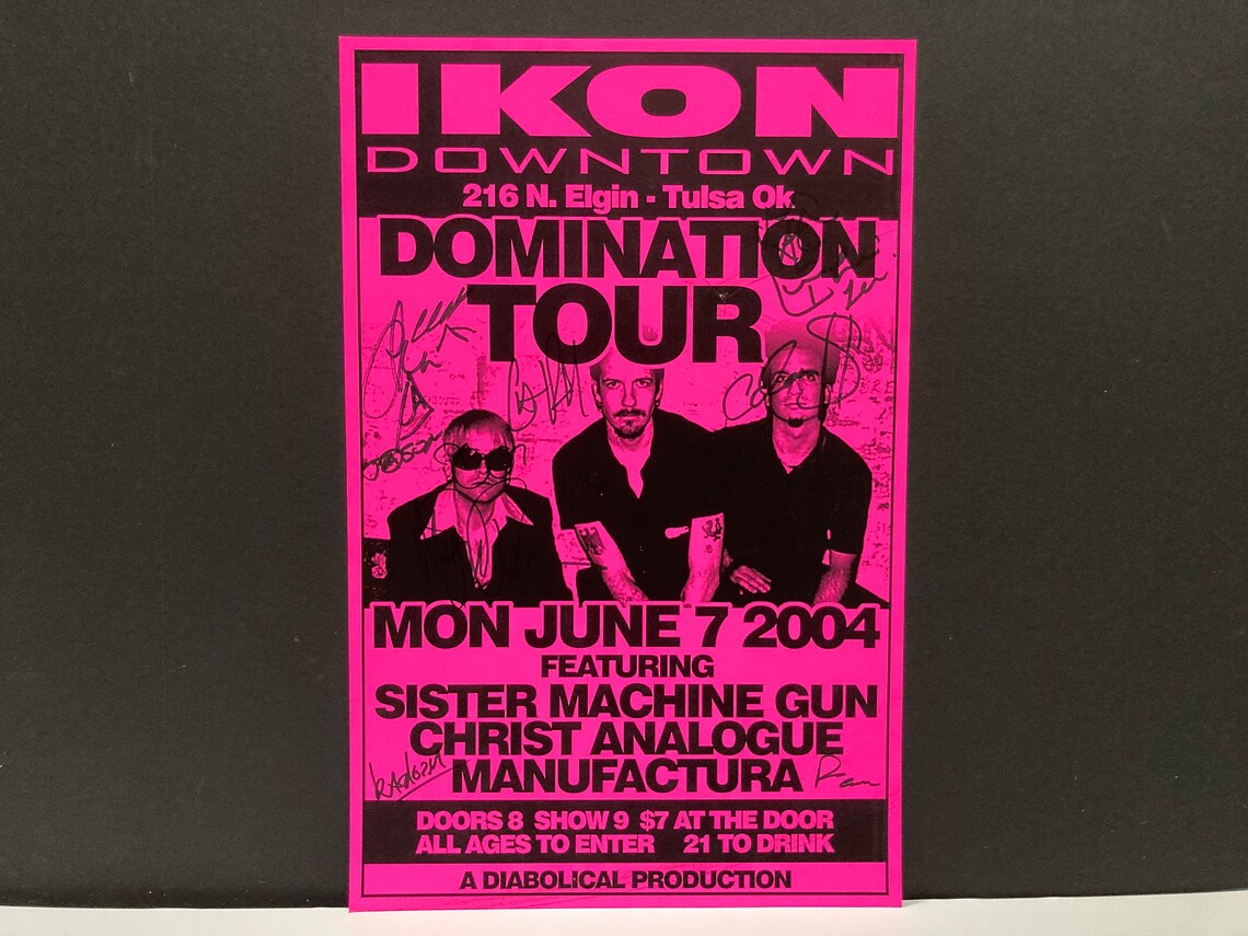 Sister Machine Gun Autographed Poster Concert Band Domination - Etsy