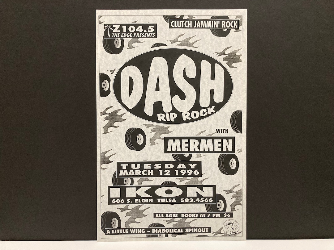 Dash Rip Rock Poster 1996 / New Orleans Indie Band Concert Tour With ...