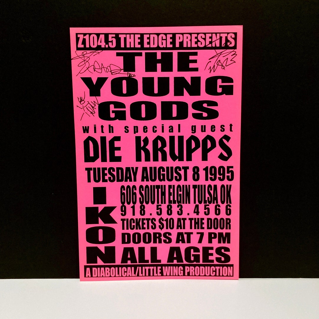 The Young Gods Autographed Poster - August 8, 1995 Concert / Swiss ...